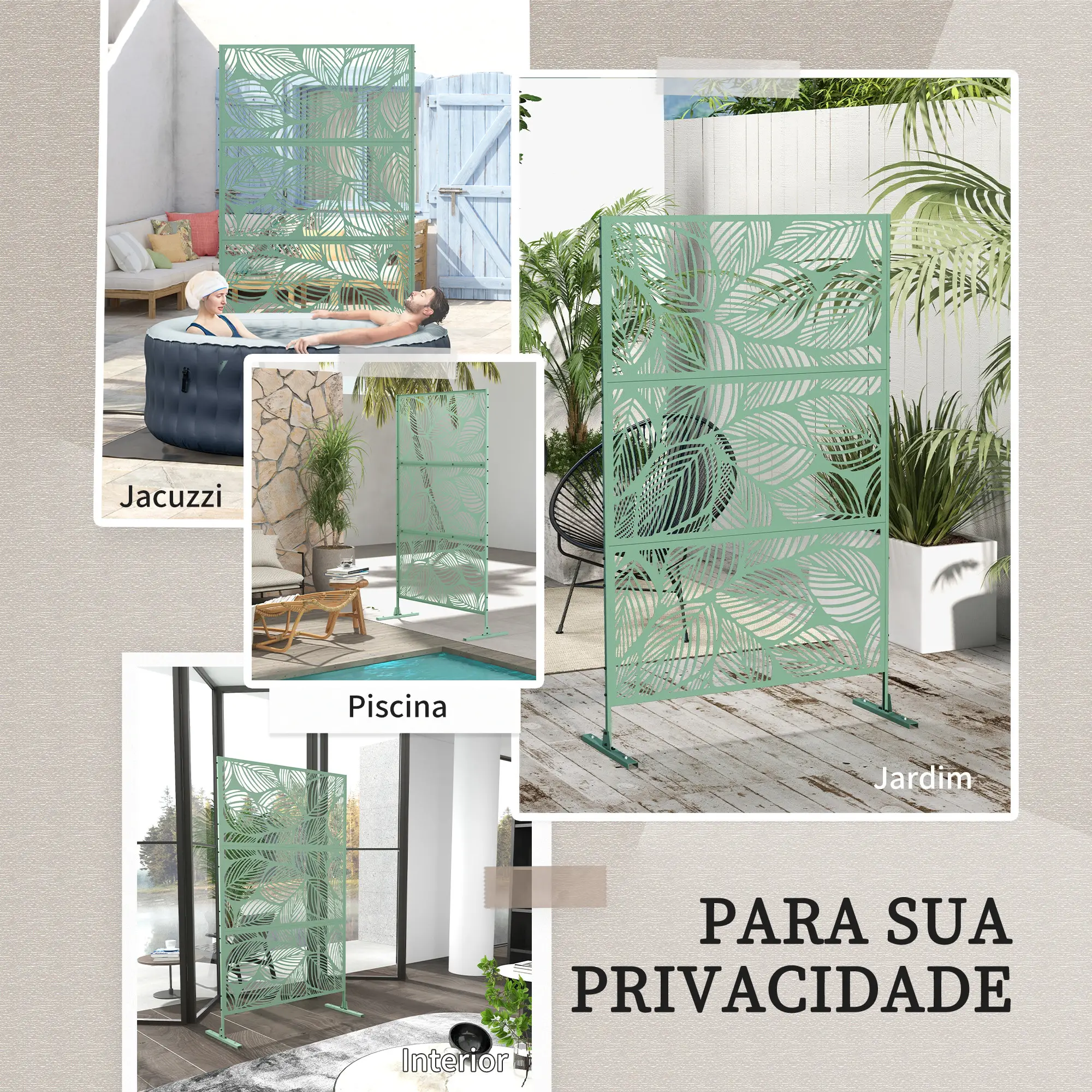 Biombo de Exterior Separador de Ambientes, Aço Verde • deCoração Casa e ...